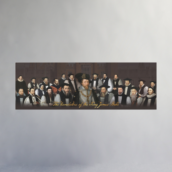 60" x 20" Full Color Canvas - King James and His Translators - Biblical ...