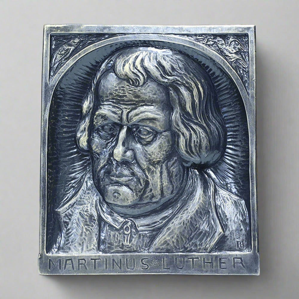 Martin Luther - Woodcut-Style Portrait - Biblical Heritage Exhibit
