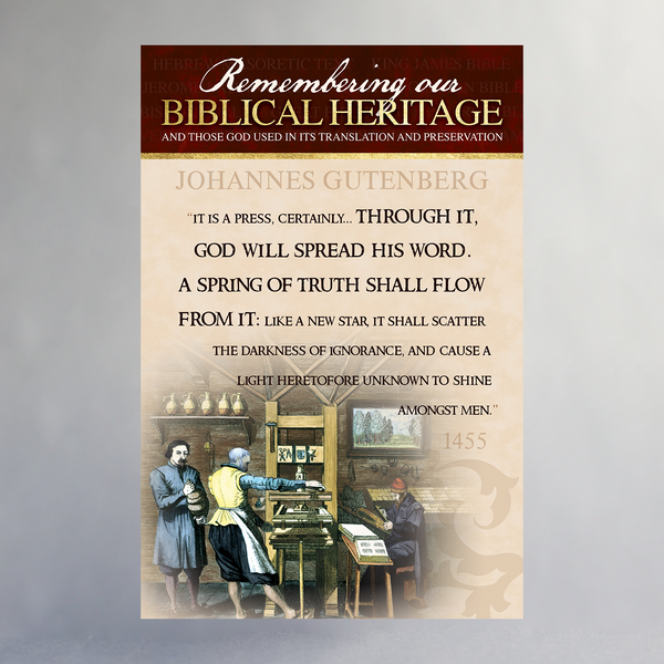 24" x 36" Biblical Heritage Poster Series - Johannes Gutenberg ...