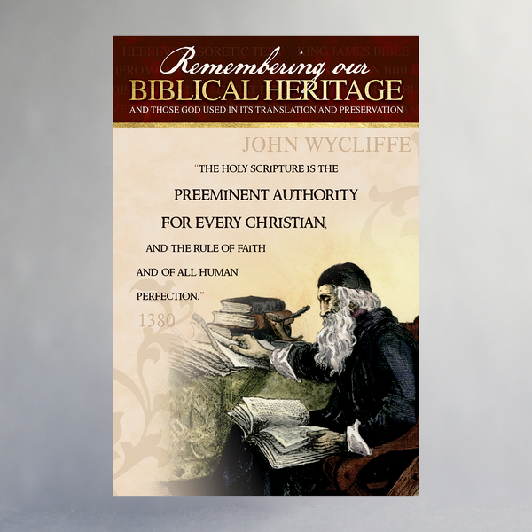 24" x 36" Biblical Heritage Poster Series - John Wycliffe - Biblical ...